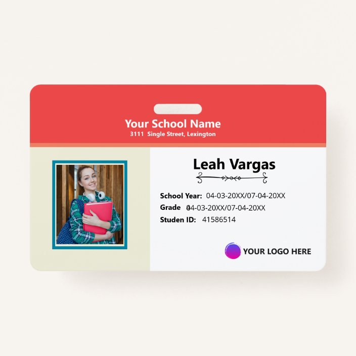 Student School Badge - Modern Identification card | Zazzle.com