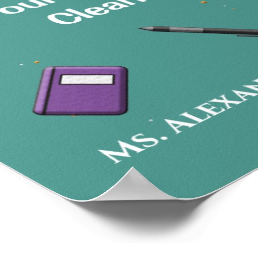 Student Teacher School Clean Up Personalize Poster | Zazzle