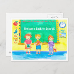 Students Classroom Welcome Back To School Postcard | Zazzle