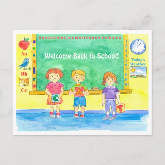 Students Classroom Welcome Back To School Postcard | Zazzle.com