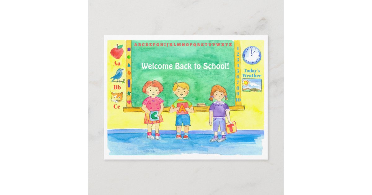 Students Classroom Welcome Back To School Postcard | Zazzle