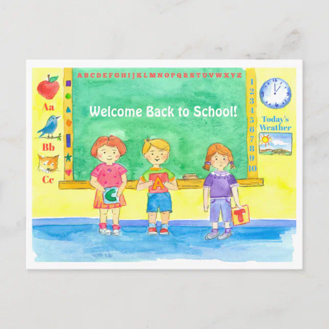 Students Classroom Welcome Back To School Postcard | Zazzle