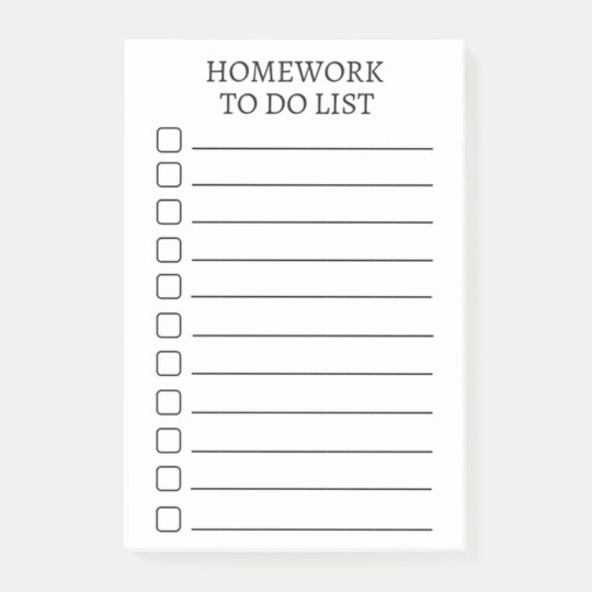Student's Homework To Do List Modern Post-It Notes | Zazzle.com
