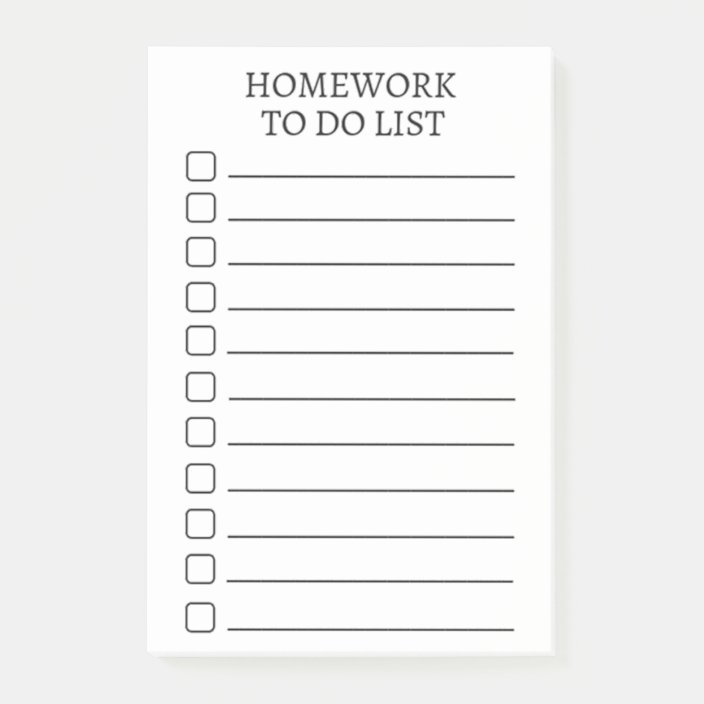 Student's Homework To Do List Modern Post-It Notes | Zazzle.com