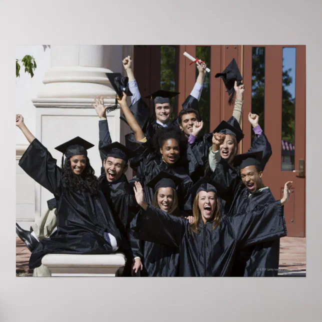 Students on graduation day poster | Zazzle