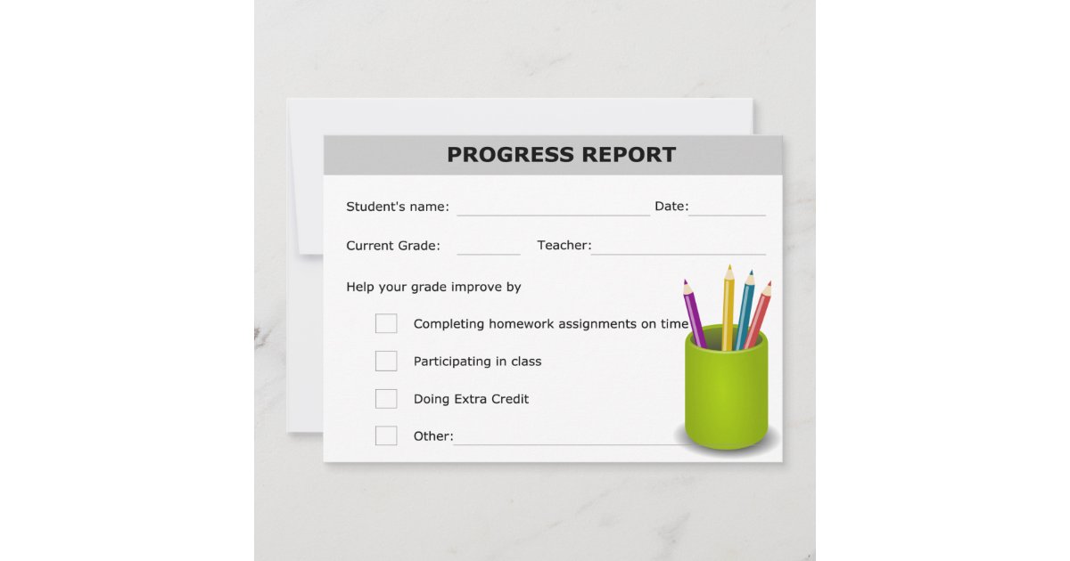Student's Progress Report | Zazzle