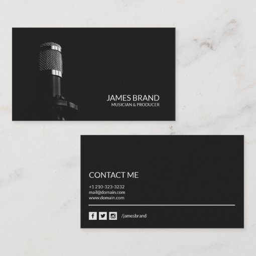 Studio Microphone Business Card | Zazzle
