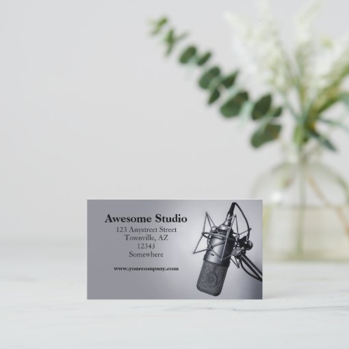 studio microphone business card | Zazzle