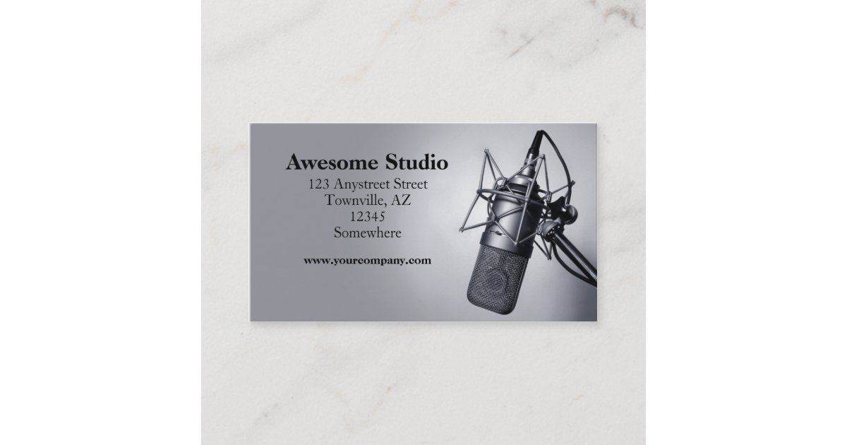 studio microphone business card | Zazzle