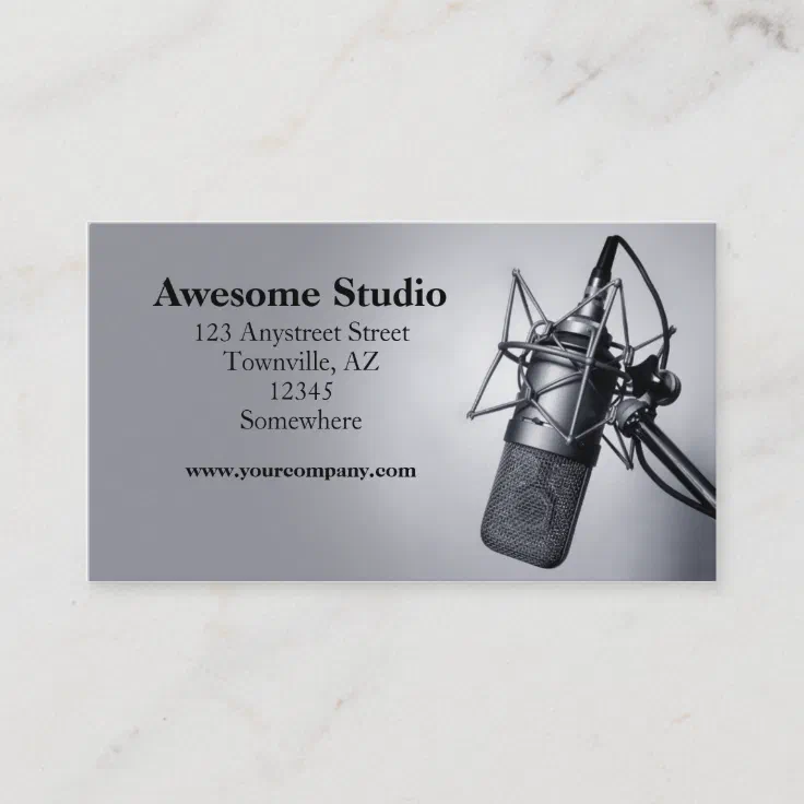 studio microphone business card | Zazzle