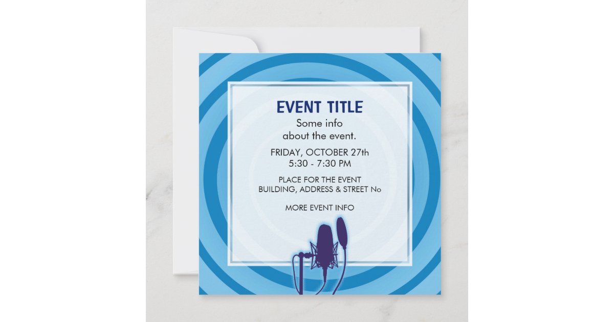 Studio Microphone Invitation | Zazzle