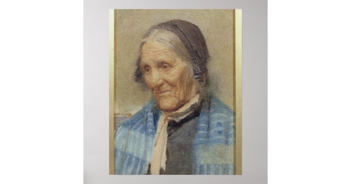 Study of an Old Woman, 1912 (w/c on paper) Poster | Zazzle