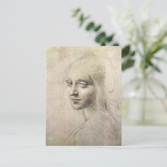 Study of Head of a Girl Postcard | Zazzle