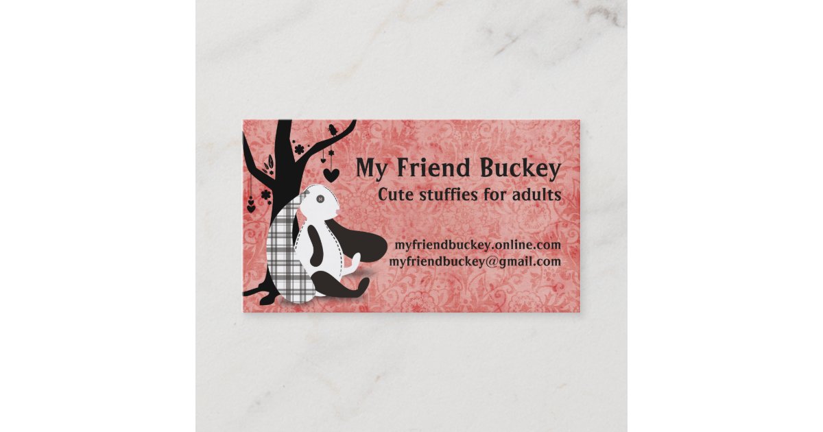 Stuffed bunny stuffie handmade toys seamstress business card | Zazzle