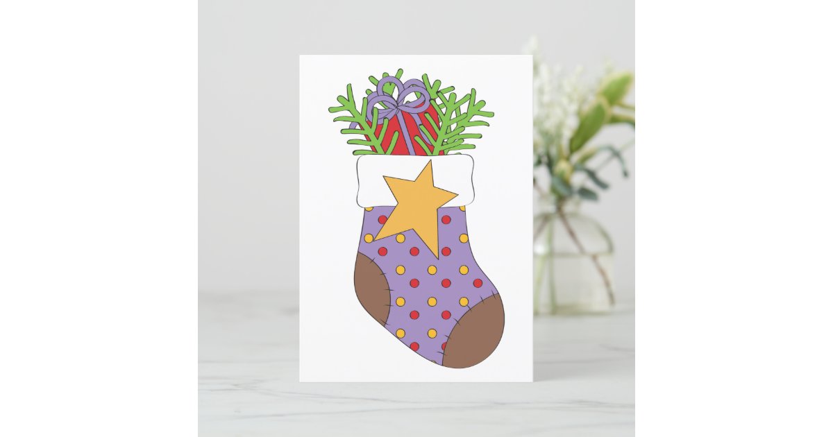 Stuffed Christmas Stocking Invitation | Zazzle