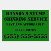 Stump grinding business sign | Zazzle