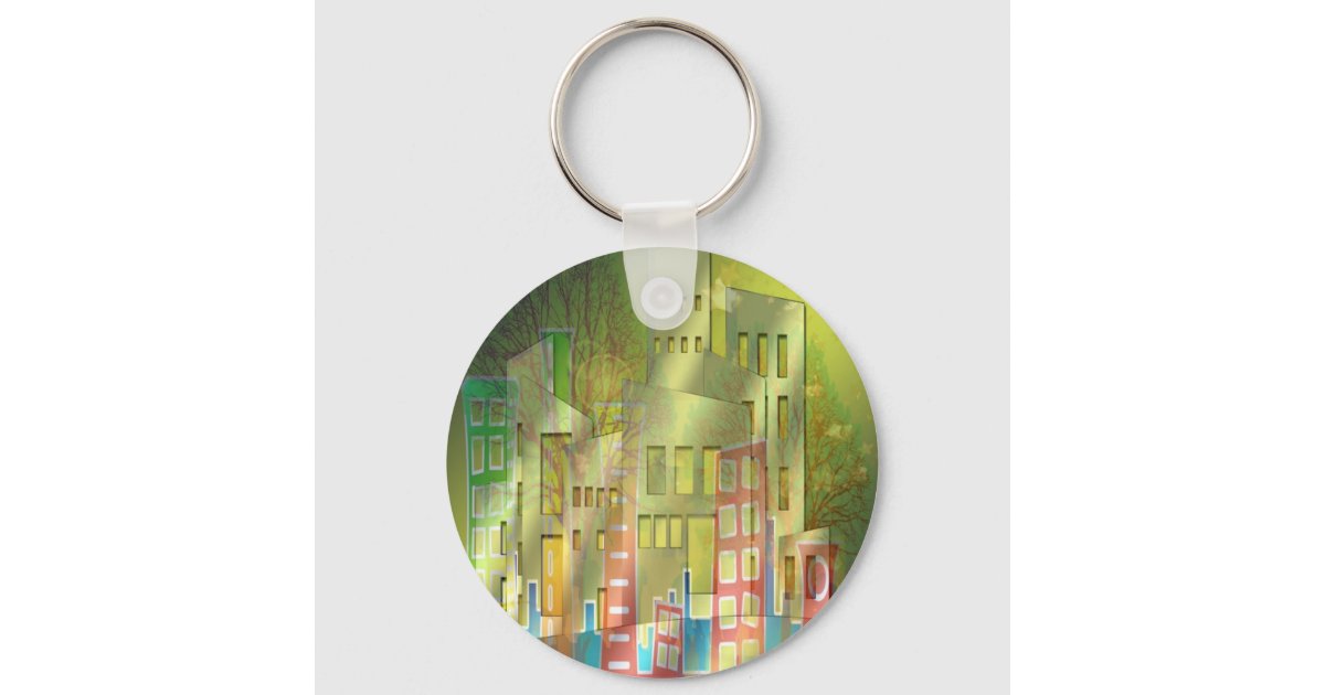 Stunning architecture cityscape art accessories keychain | Zazzle