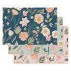 Stunning Blue Pink Flower Pattern Wrapping Paper Sheets | Zazzle