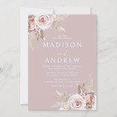 Stunning Boho Dusty Rose Blush Wedding Invitation | Zazzle