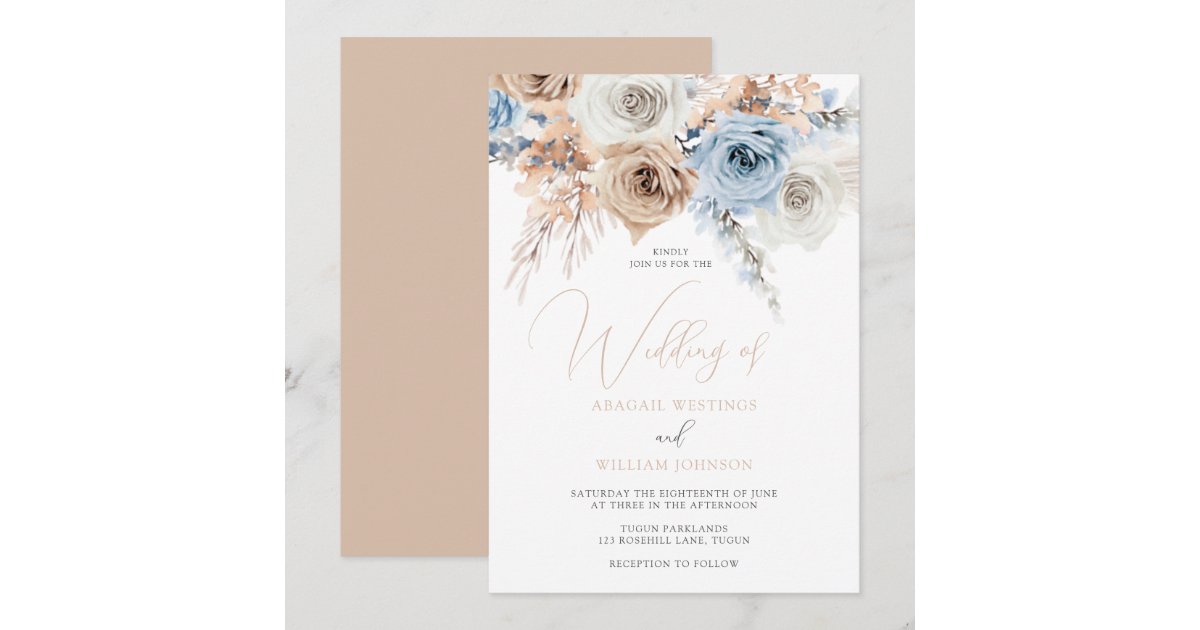 Stunning Boho Floral Wedding Invitation | Zazzle