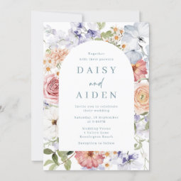 Stunning Botanical Floral Arch Wedding Invitation | Zazzle
