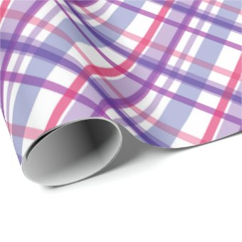 Stunning Checkered Pattern Of Blue Red Purple Wrapping Paper | Zazzle
