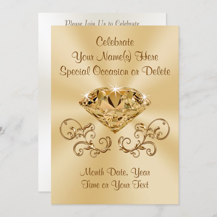 Stunning Diamond Invitations PERSONALIZED | Zazzle