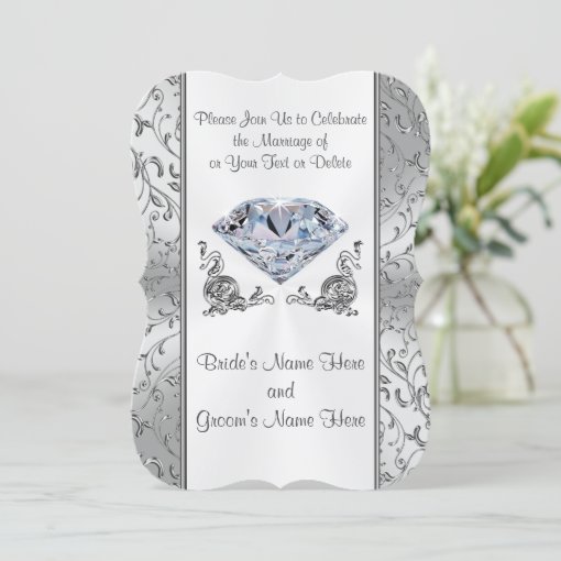 Stunning Diamond Wedding Invitations Your Text | Zazzle