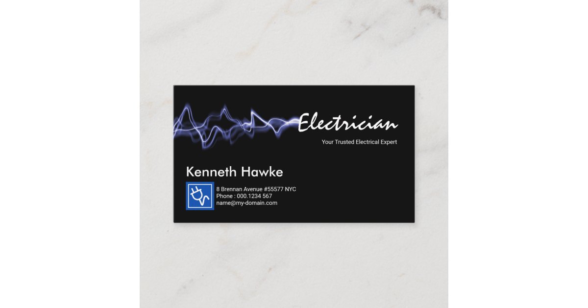 Stunning Electrical Lightning Charge Electrician Business Card | Zazzle
