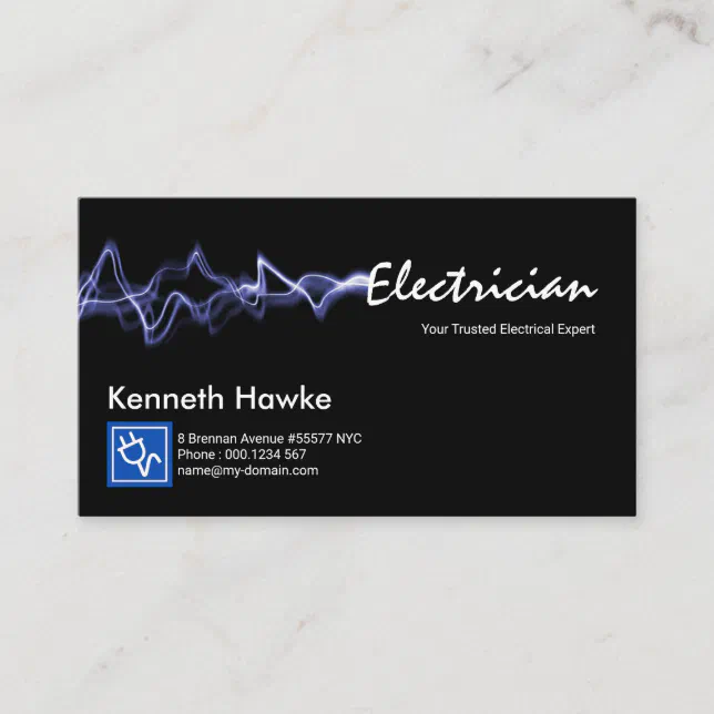 Stunning Electrical Lightning Charge Electrician Business Card | Zazzle
