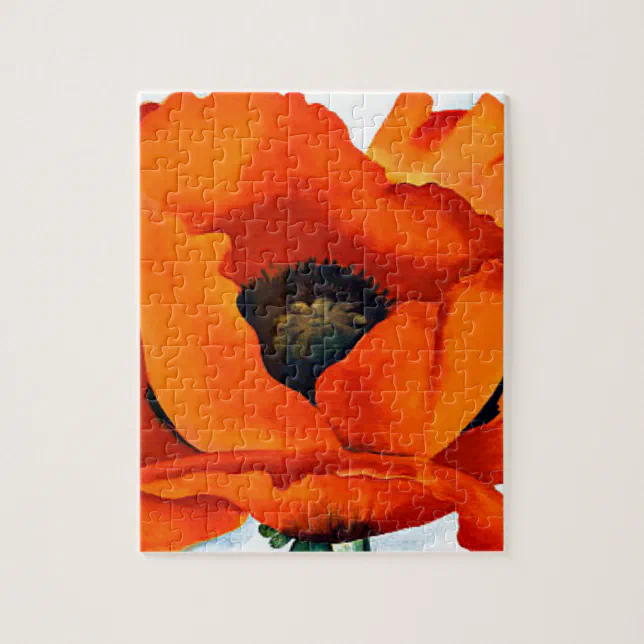 Stunning Georgia O'Keeffe Red Poppy Jigsaw Puzzle | Zazzle