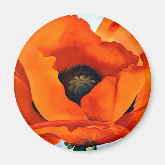 Stunning Georgia O'Keeffe Red Poppy Magnet | Zazzle