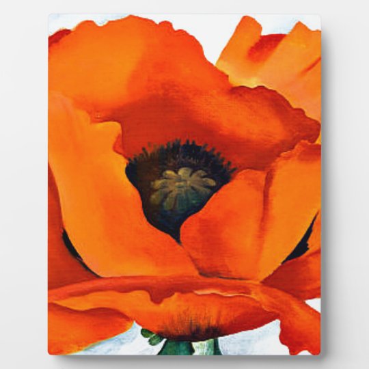 Stunning Georgia O'Keeffe Red Poppy Plaque | Zazzle.com