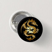 Stunning Gold Dragon Button | Zazzle