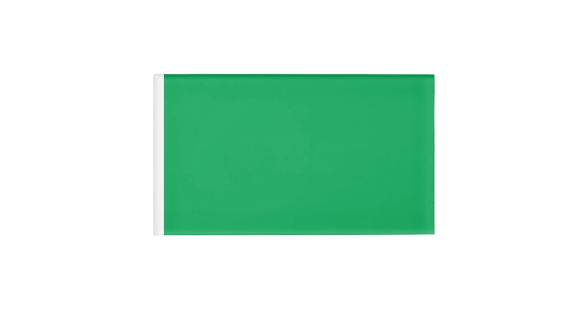 Stunning Green Background with White Border Design Name Tag | Zazzle
