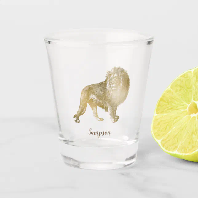 Stunning Lion Shot Glass | Zazzle