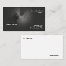 Stunning Monochrome Mom Baby Nanny Business Card | Zazzle