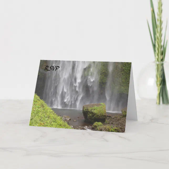 Stunning Oregon Waterfall Wedding Invitation | Zazzle