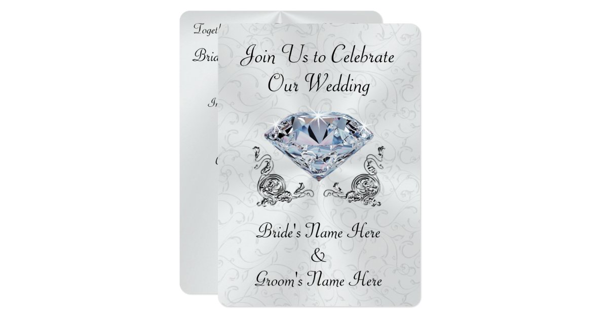 Stunning Personalized Diamond Wedding Invitations | Zazzle.com
