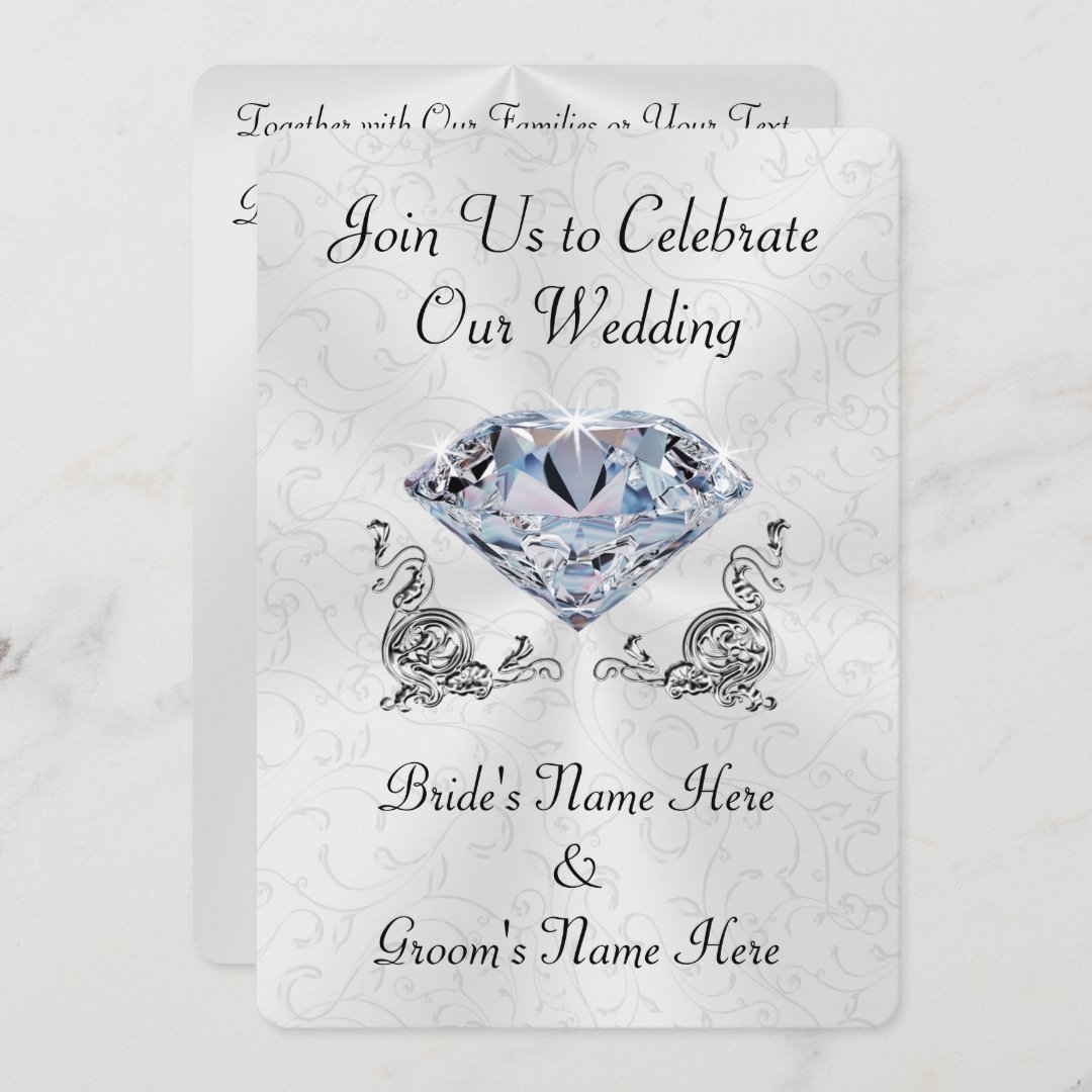 Stunning Personalized Diamond Wedding Invitations | Zazzle