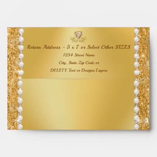 Stunning Personalized, Gold Envelopes, Choose SIZE Envelope | Zazzle