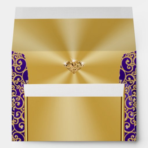 Stunning Purple and Gold Envelopes, Personalized Envelope | Zazzle