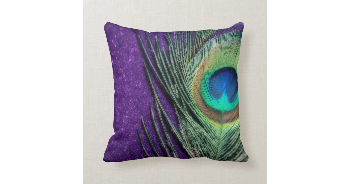 Stunning Purple Peacock Throw Pillow | Zazzle.com