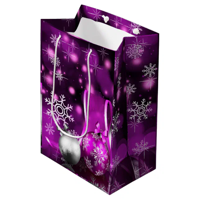 Stunning Purple Tone Christmas Medium Gift Bag | Zazzle