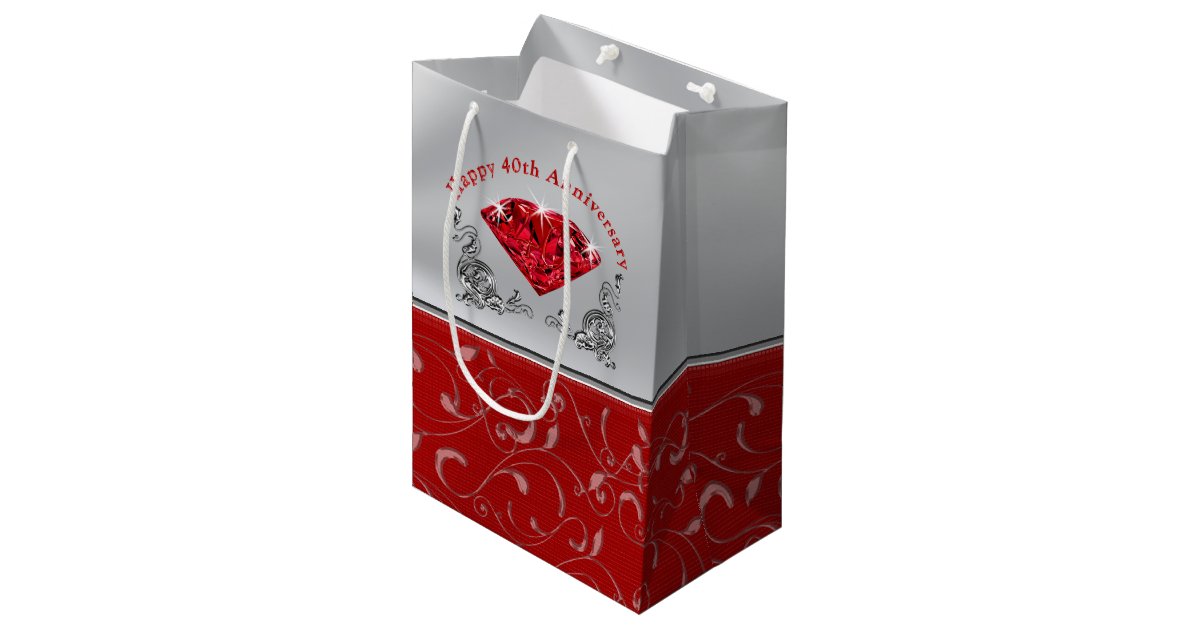 Stunning Ruby 40th Anniversary Gift Bags | Zazzle