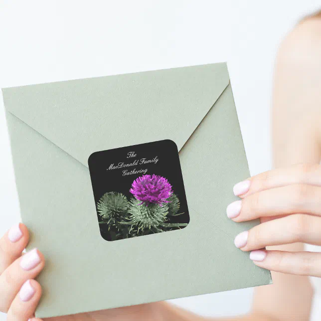 Stunning Scottish Thistle Square Sticker | Zazzle