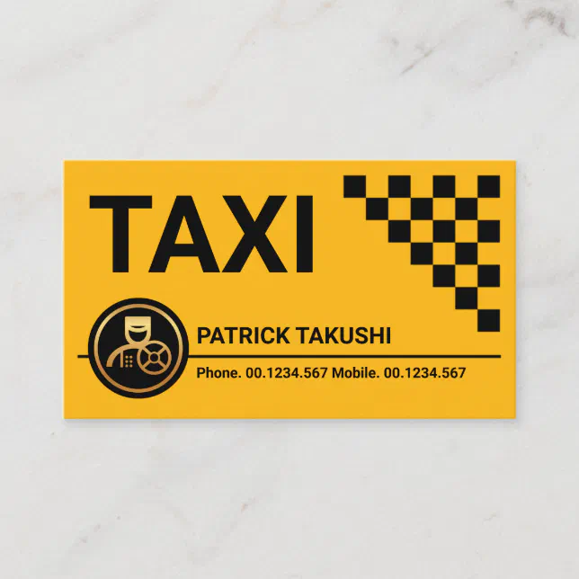 Stunning Taxi Check Boxes Cab Driver Business Card | Zazzle