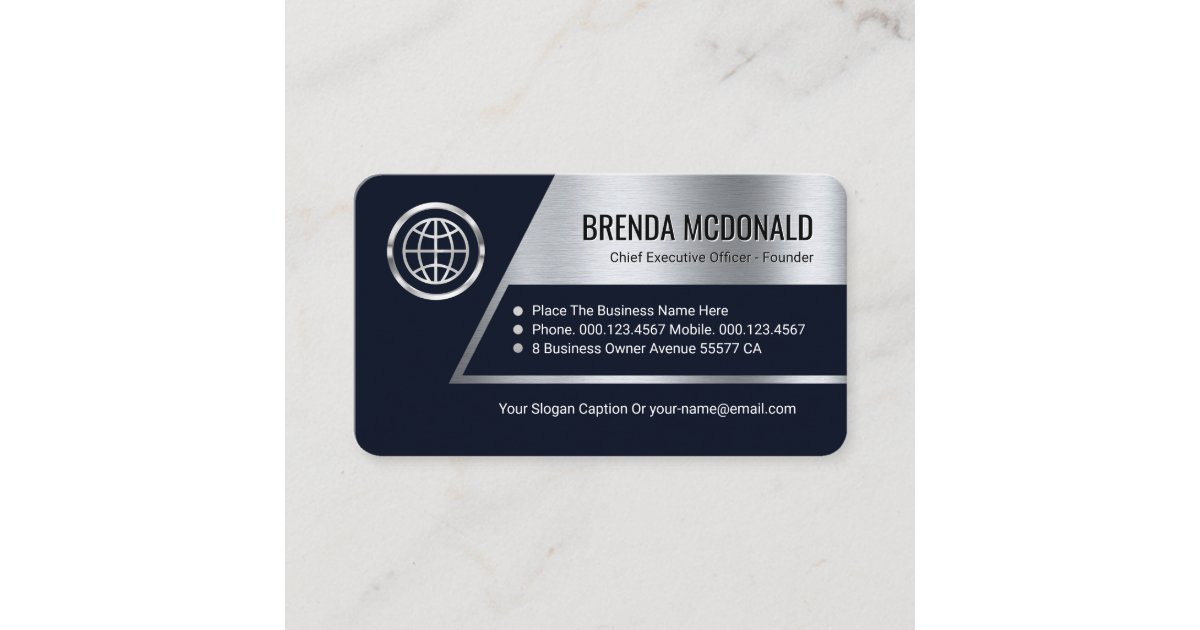 Stunning Trapezium Silver Layer Business Owner Business Card | Zazzle