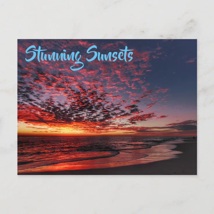Stunning Tropical Beach Sunset Postcard | Zazzle