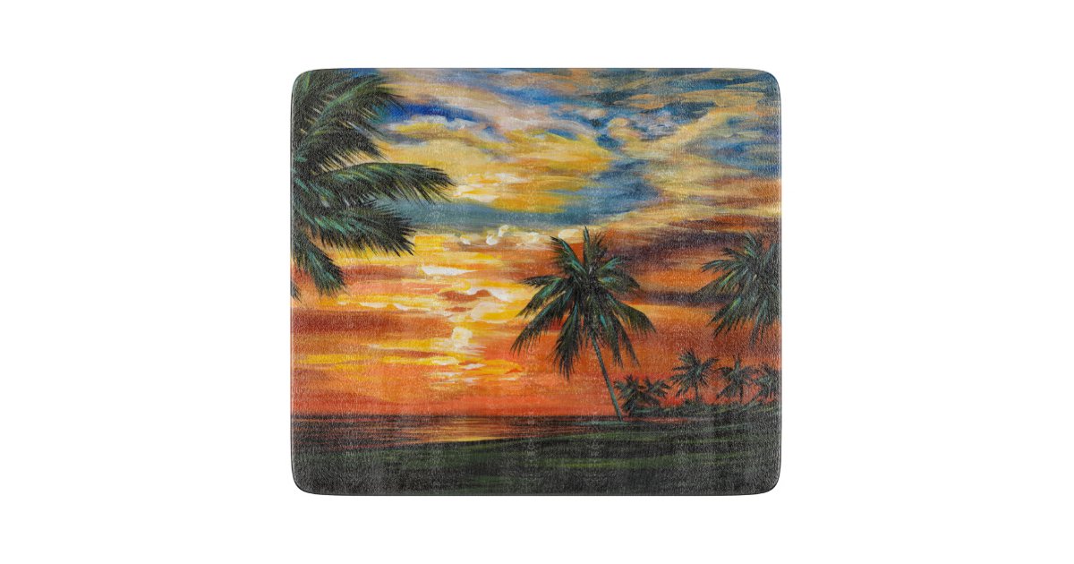 Stunning Tropical Sunset Cutting Board | Zazzle